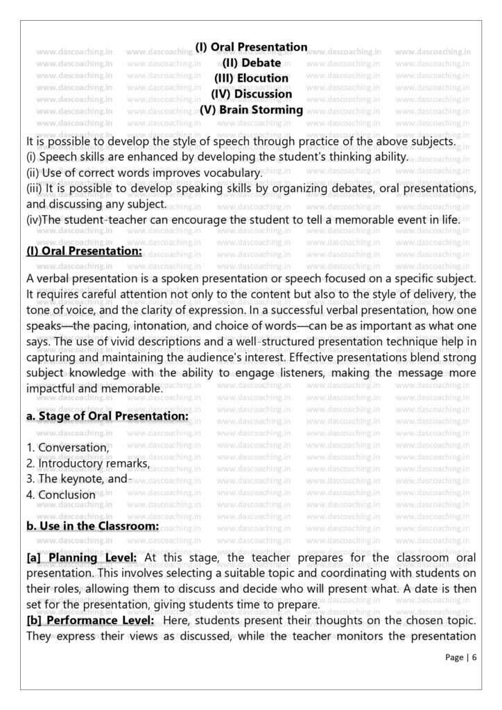 Assignments on Developing Speaking Skills | Oral Presentation, Debate ...